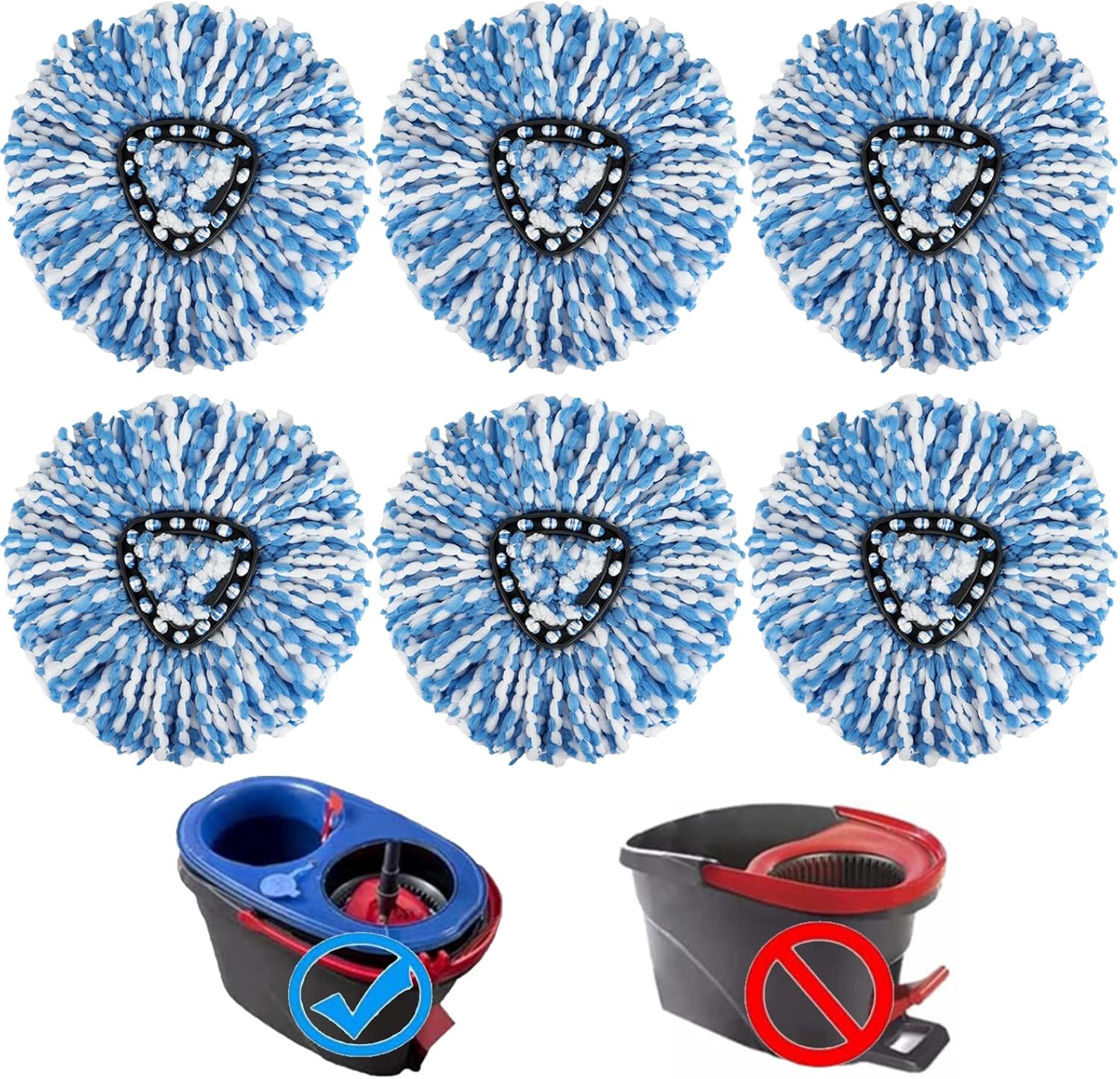 RinseClean Spin Mop Head Refill for Vileda EasyWring 2-Tanks System ...