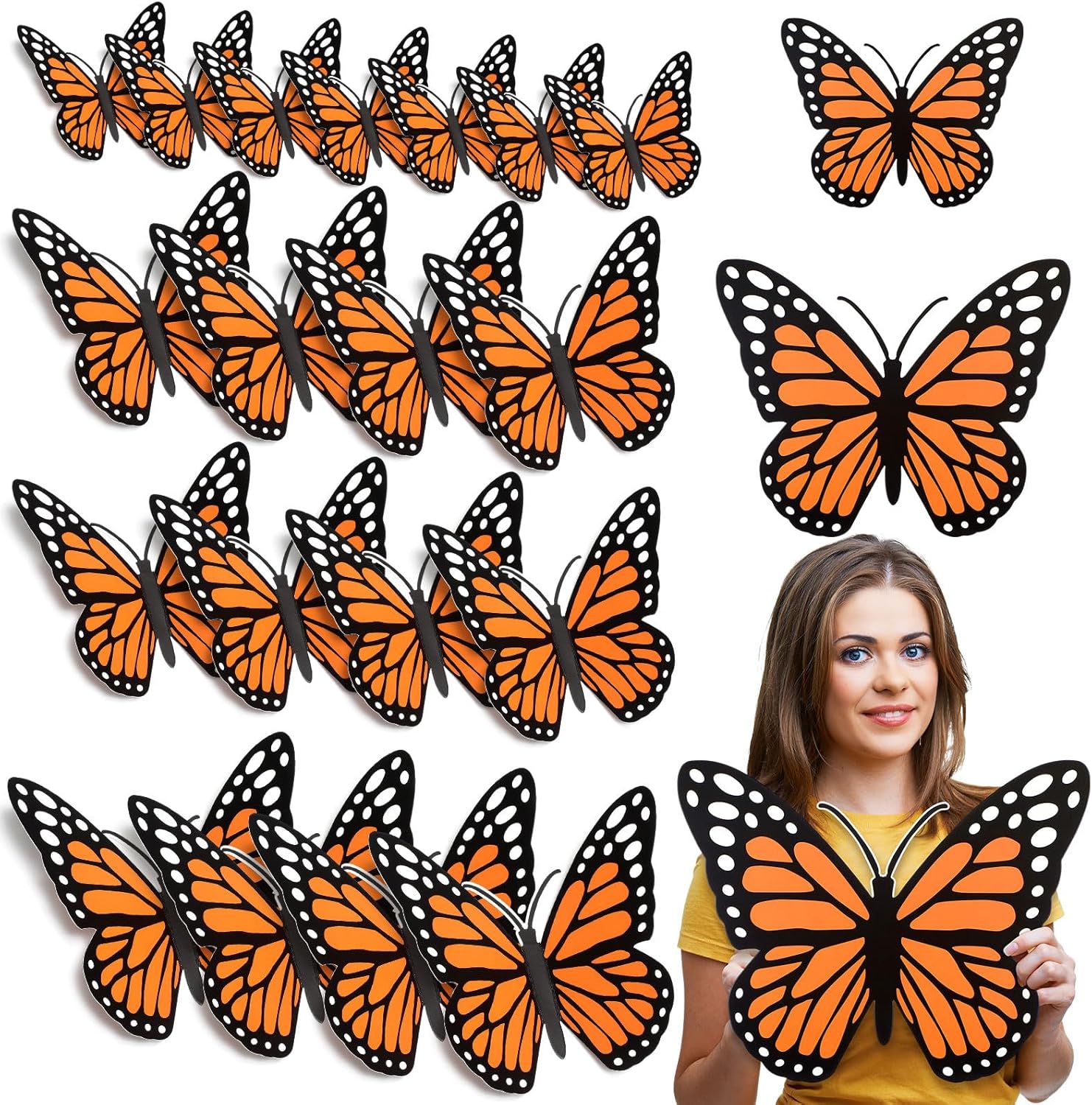 Amazon.com: Affrolling 20 Pcs Vbs Decorations Large Monarch Butterfly ...