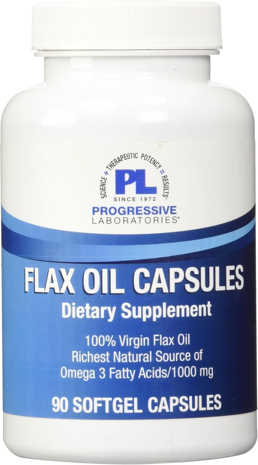 Amazon.com: Progressive Labs Flax Oil Capsules Supplement, 1000 mg, 90 ...