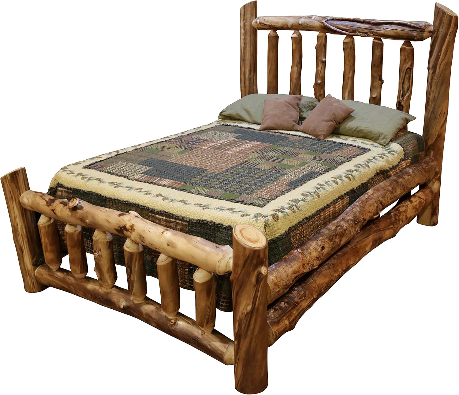 Amazon.com: Furniture Barn USA Aspen Log King Rustic Bed : Home & Kitchen