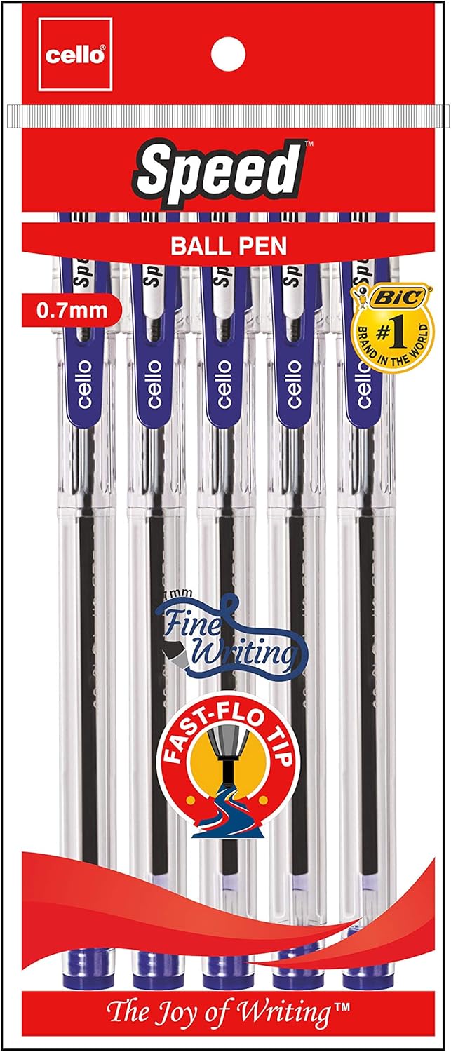 Amazon.com : Cello Speed Ball Pen - Pack of 100 (Blue) : Office Products