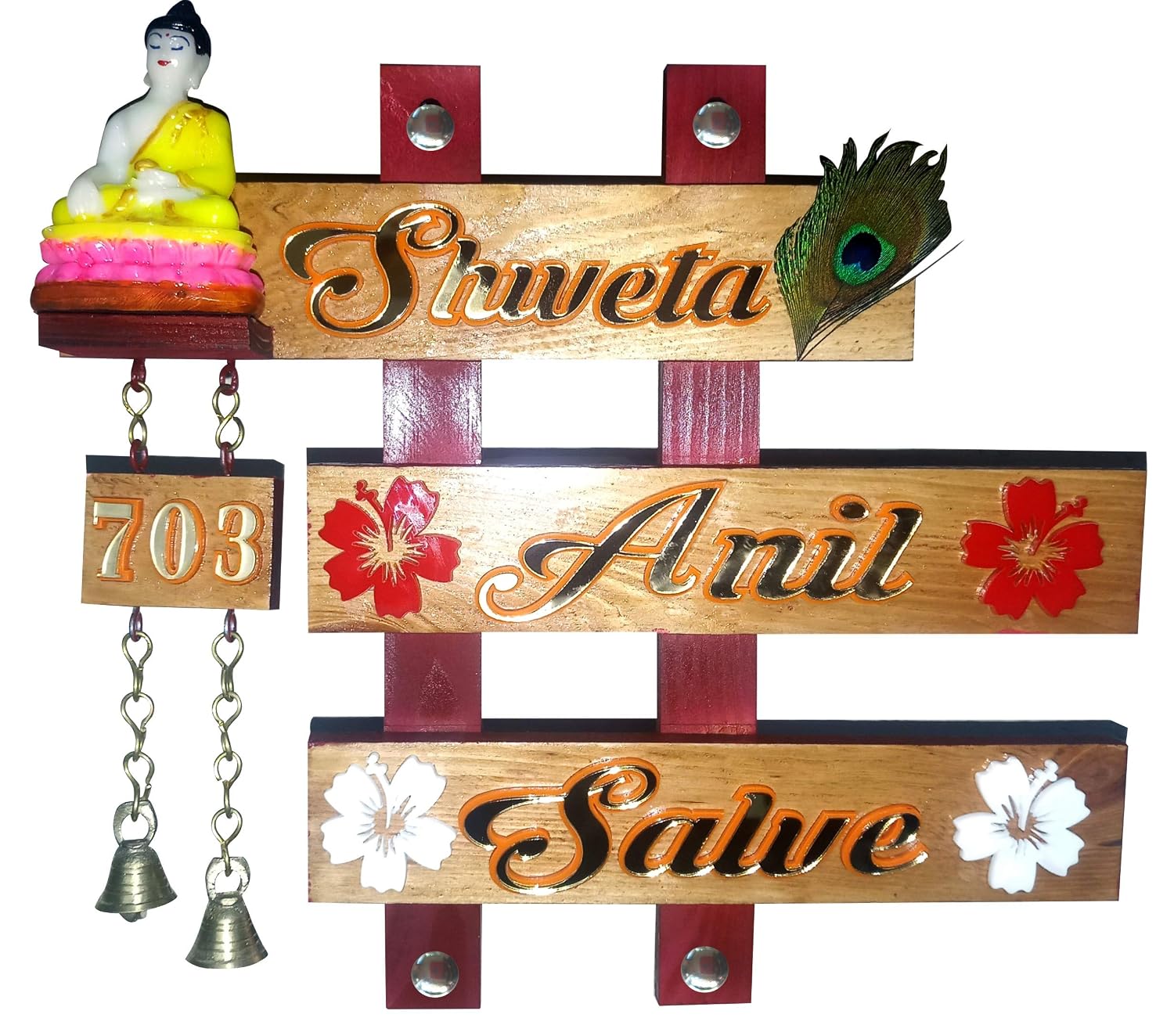 Buy Mani Door Name Plate/Wooden/Acrylic Material/Best for Your Home ...