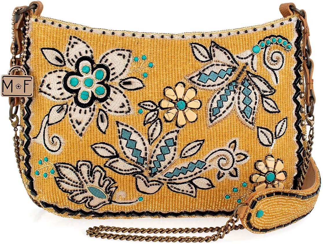 Mary Frances Rustic Charm Beaded Crossbody Handbag with Embroidered ...
