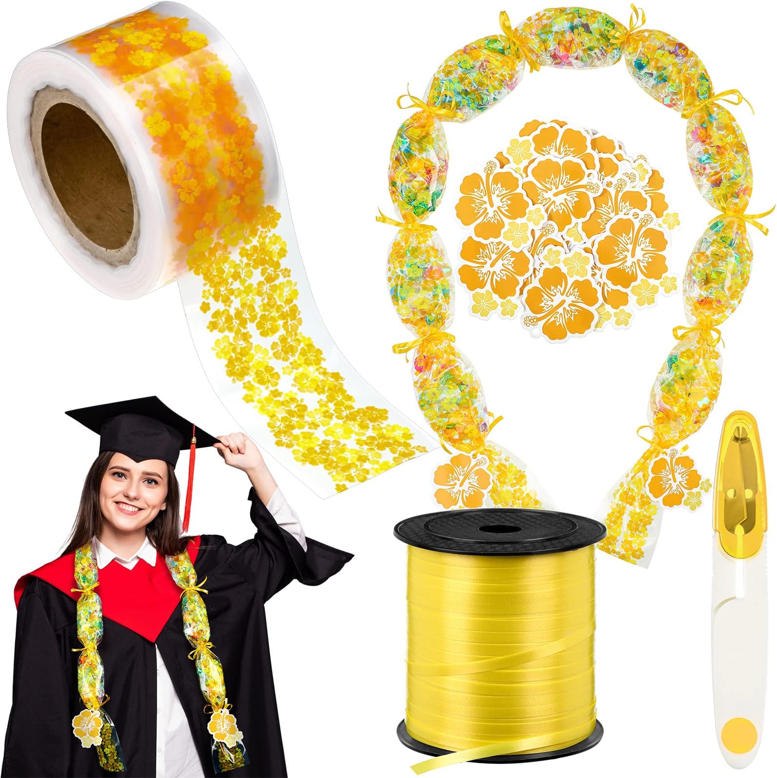 Amazon.com : Kisston Graduation Candy Lei Making Kit Hawaiian Candy Lei ...