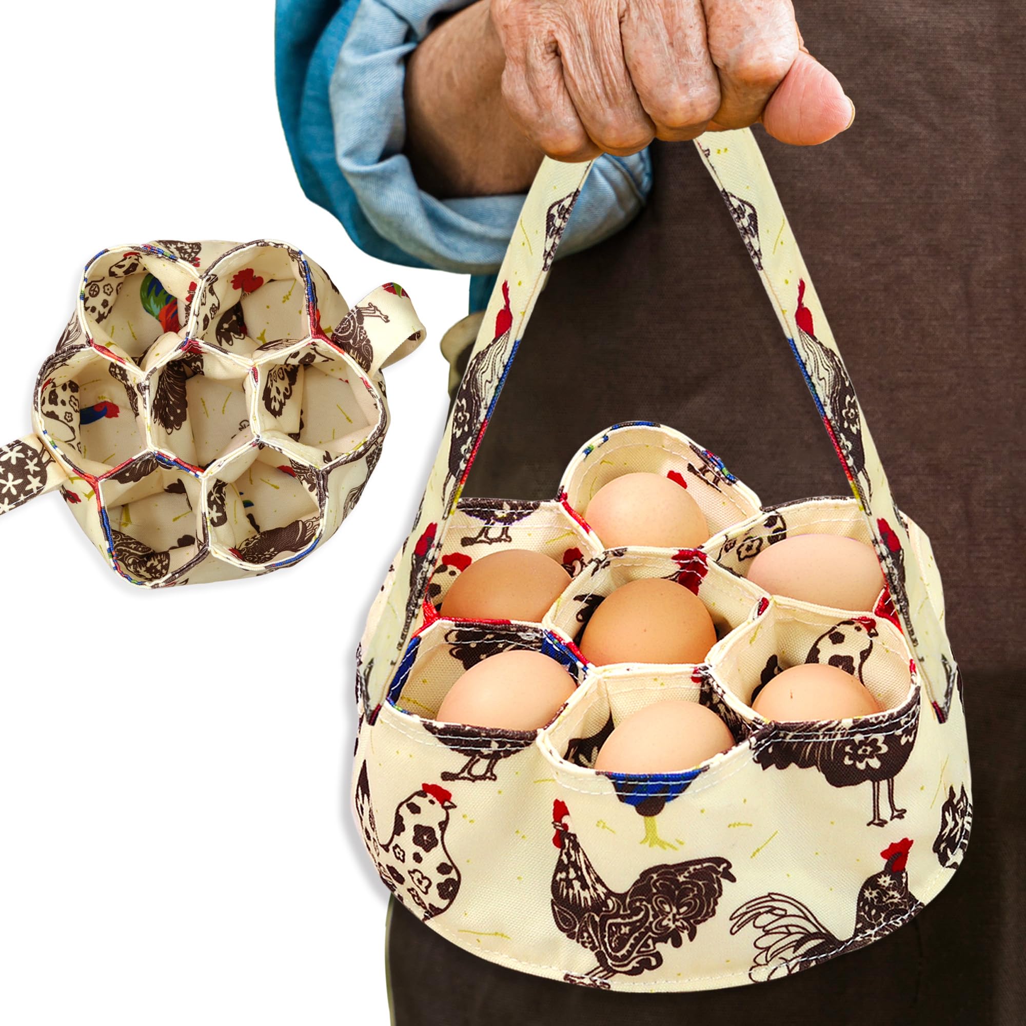 Amazon.com: Baksmill Egg Collecting Basket with 7 Pouches Fresh Eggs ...