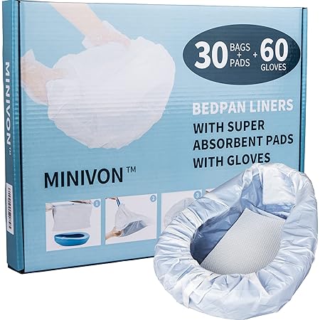 Amazon.com: Bedpan Set with 30 Super Absorbent Pads and Disposable ...