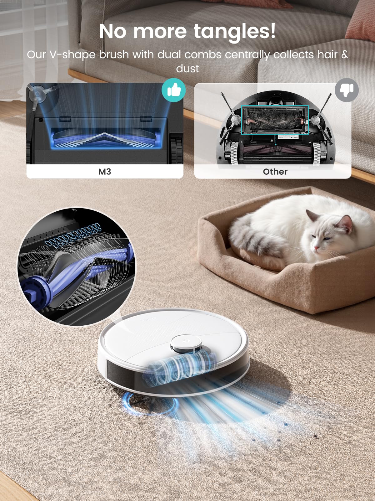 Snapklik.com : M3 Robot Vacuum, Auto Mop Washing, 12000Pa Suction, Self ...