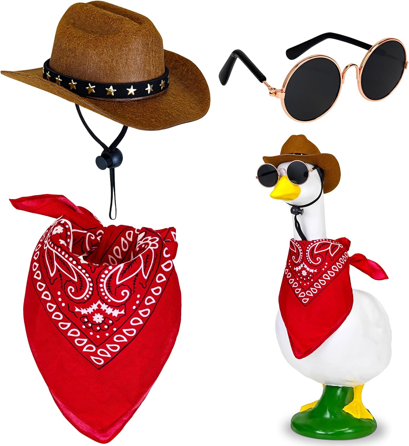 Amazon.com: Amlisia Western Cowboy Porch Goose Outfits, Funny Porch ...