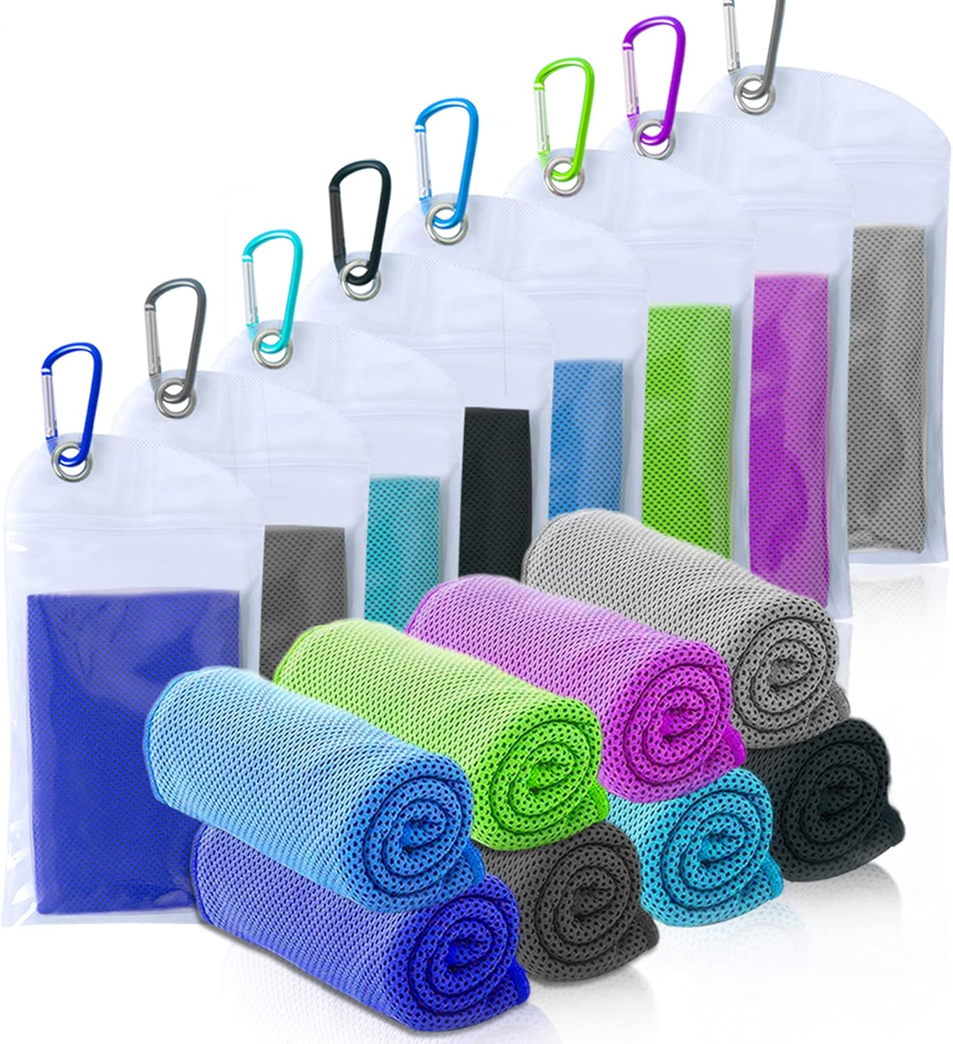 Amazon.com: Amgico 8 Packs Cooling Towels for Neck Face, Instant Cool ...