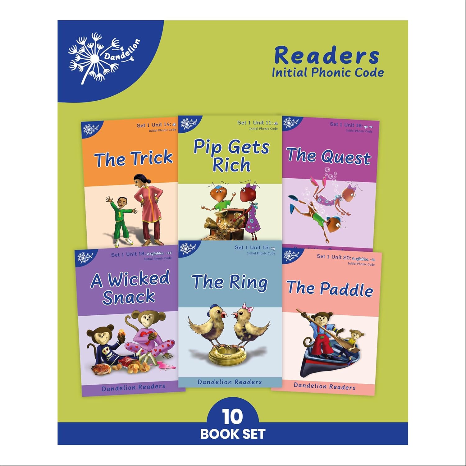 Phonic Books Dandelion Readers Set 1 Units 11-20 (Two-letter spellings ...