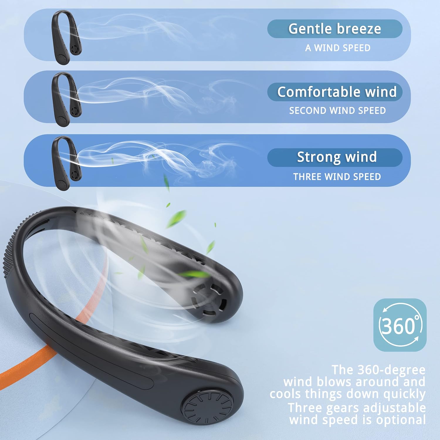 Buy FrSara Bladeless Neck Fan 4000mAh Ultra-Long Battery Life, Strong ...
