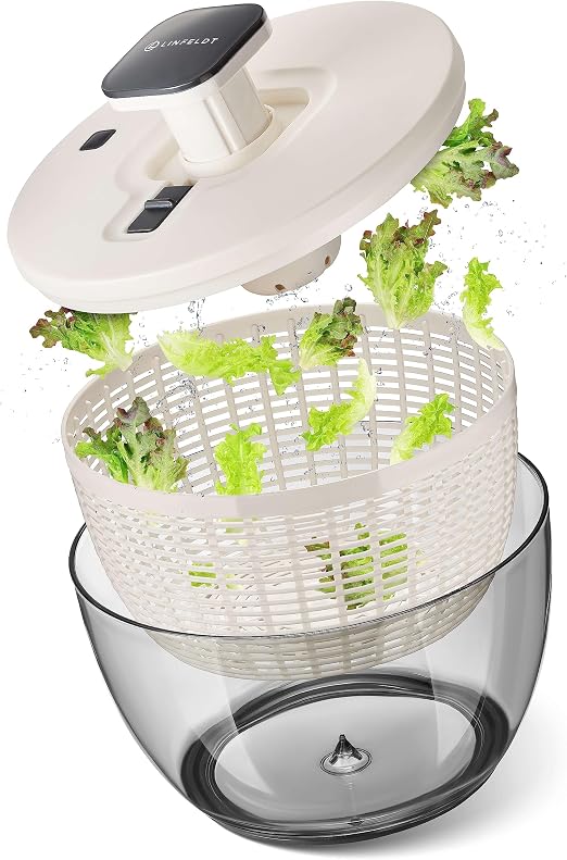 LINFELDT® Salatschleuder Groß 6L - TOP EINFACH DRÜCKEN | Salad Spinner ...