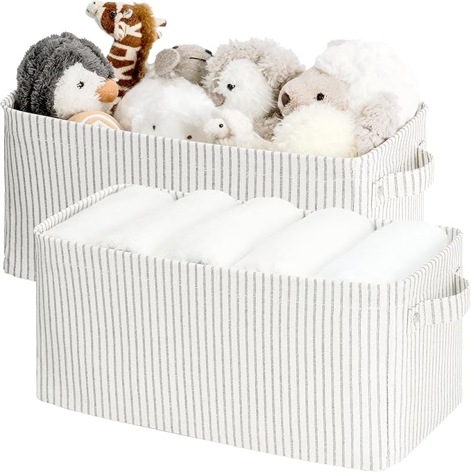 Amazon.com: StorageWorks Narrow Storage Bins, Small baskets for Shelves ...