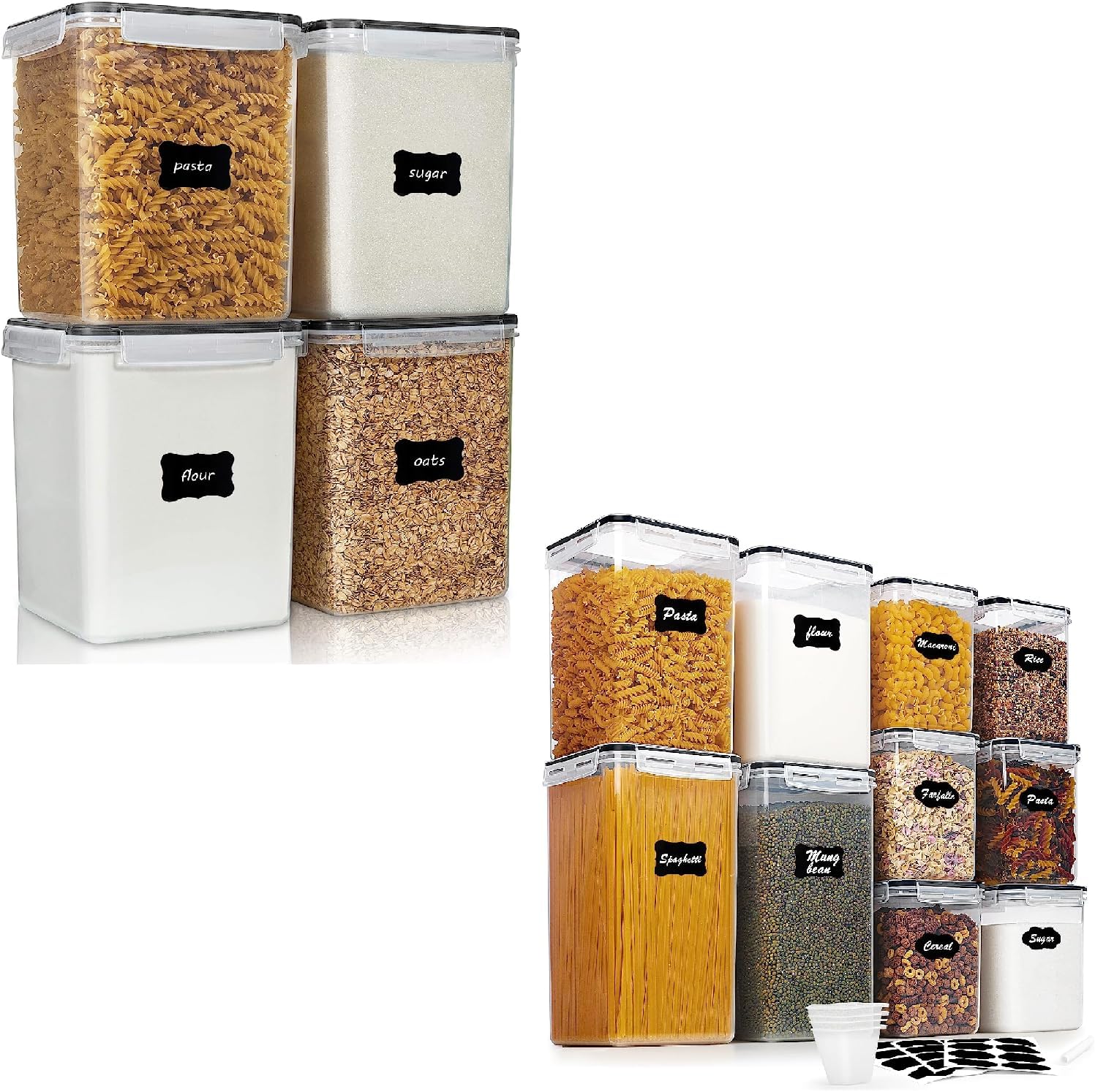 Amazon.com: Vtopmart 4 PCS 5.2L Large Food Storage Containers with 10 ...
