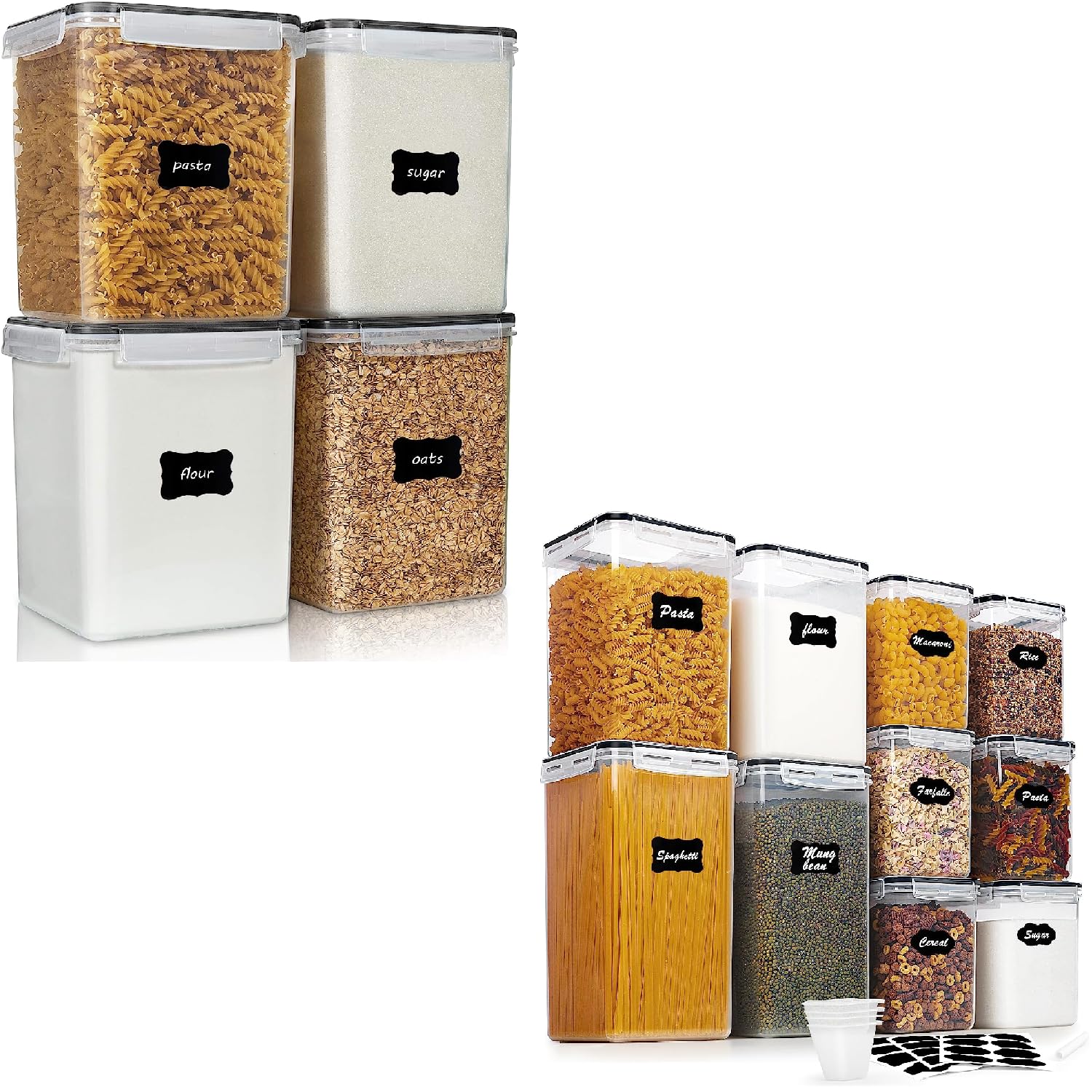 Amazon.com: Vtopmart 4 PCS 5.2L Large Food Storage Containers with 10 ...