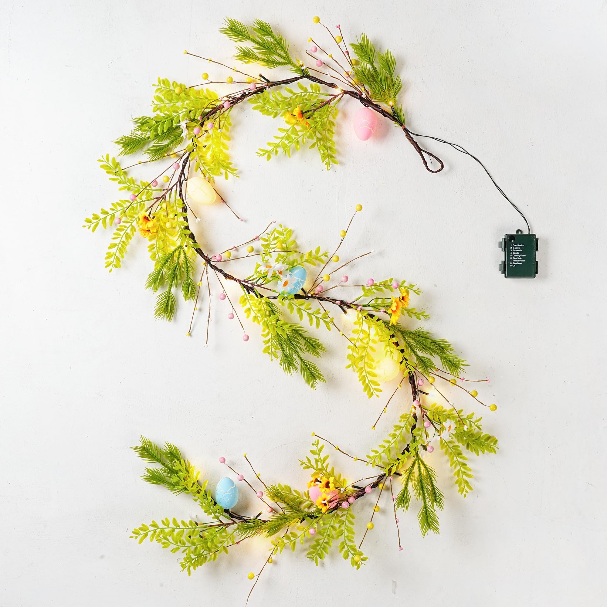 Amazon.com: 6 FT Easter Egg Garland, Artificial Easter Berry Garland ...