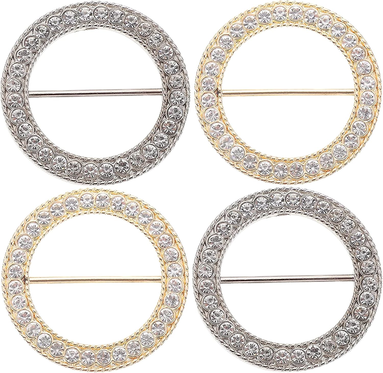 Amazon.com: XUANYUQL 4 Pcs Gold/Silver Rhinestones T Shirt Clips ...
