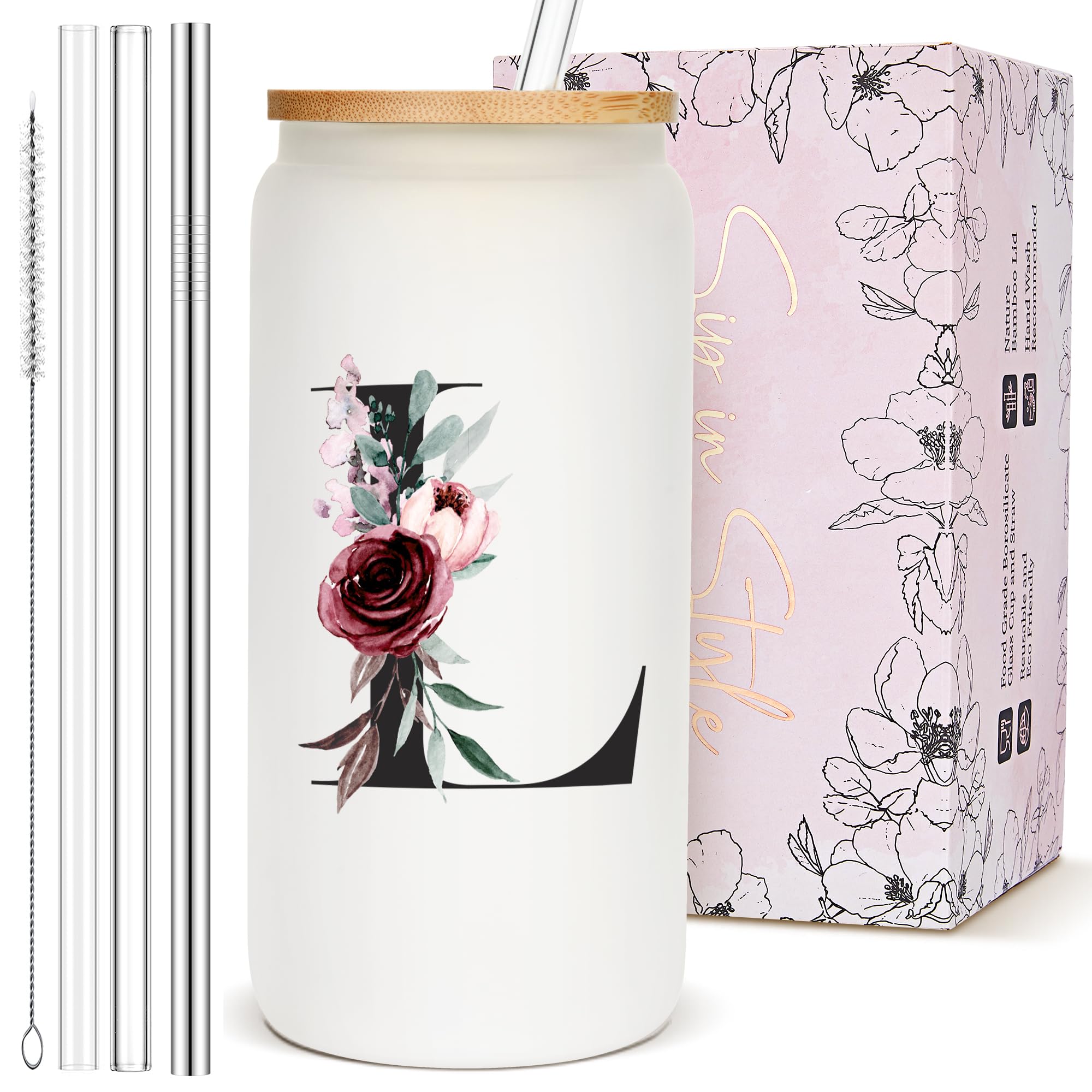 Amazon.com | Custom Personalized Gifts for Women, Cute Monogram Glass ...