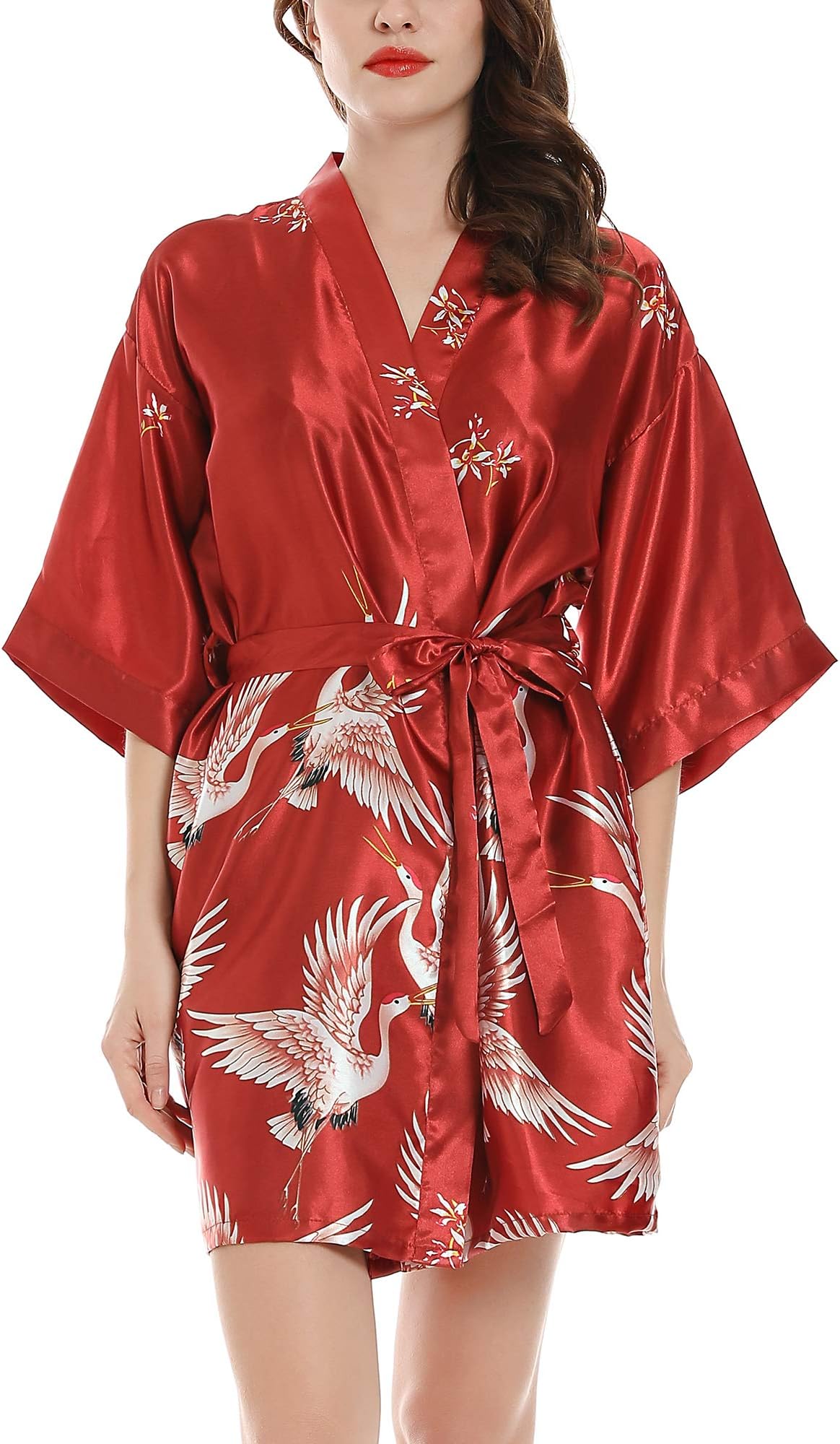 Amazon.com: Two Sided Chinese Red Silk Dragon Robe : Clothing, Shoes ...