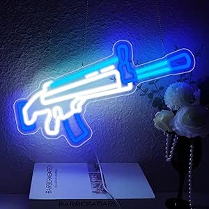Amazon.com: Gun Neon Sign, Game Neon Signs for Wall Decor, Dimmable ...