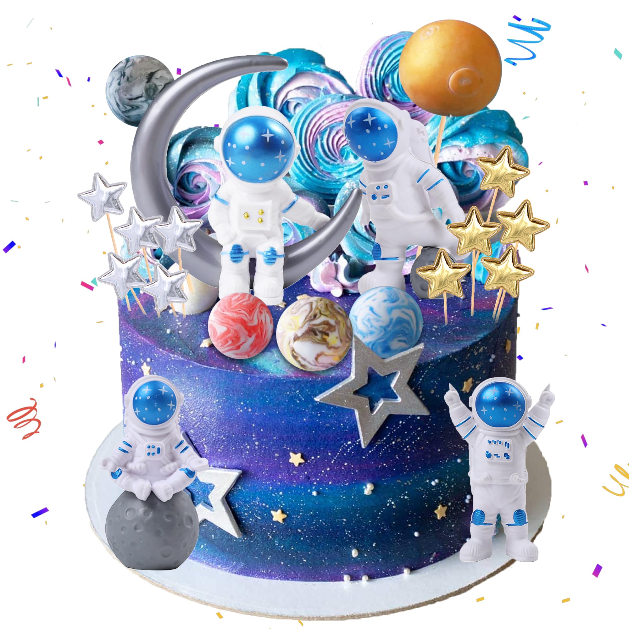 Space Cake Topper Space Cupcake Toppers Astronaut Figurine Toppers ...