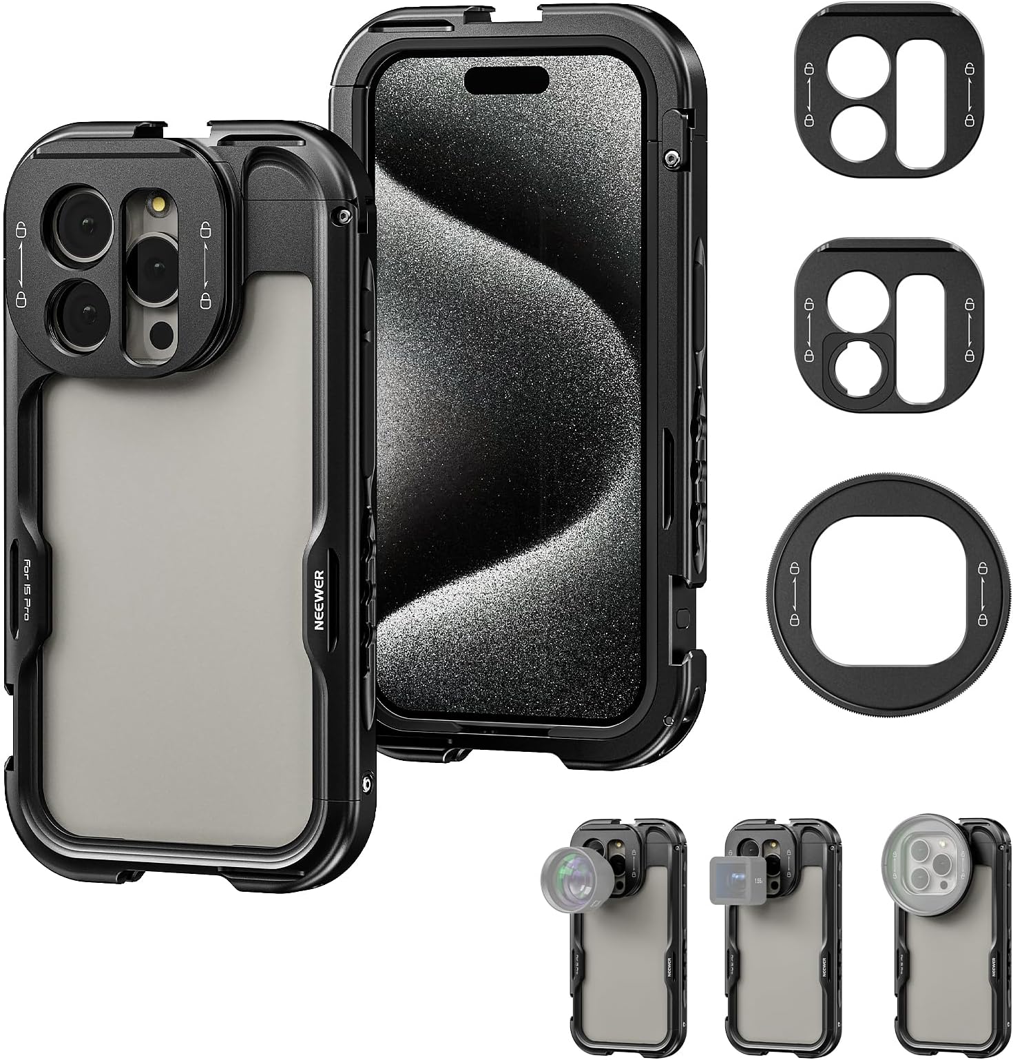 NEEWER 15 Pro MAX Phone Cage Video Rig con Dual Handles Compatible con ...