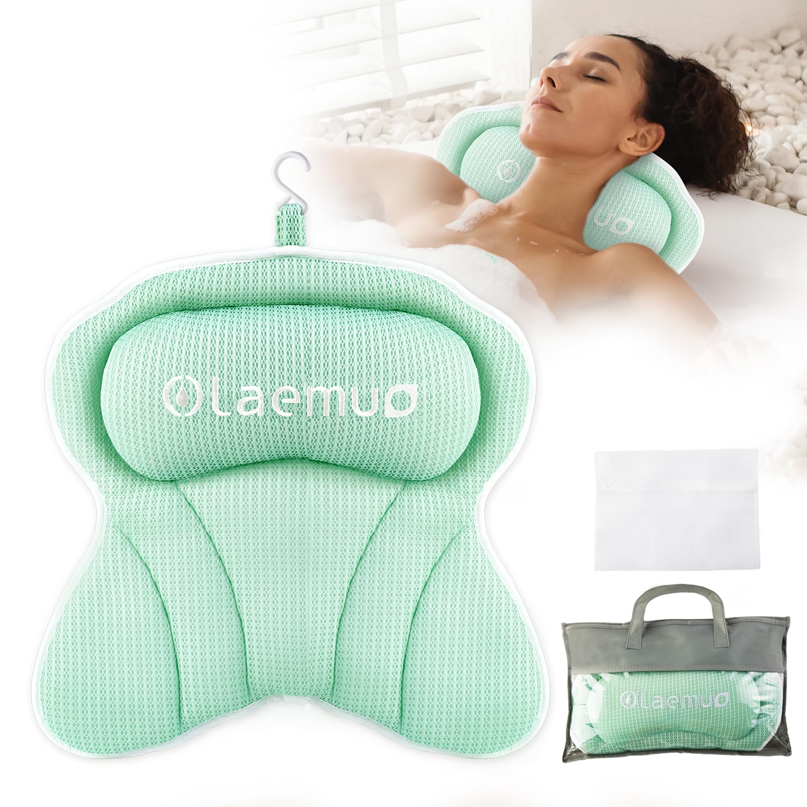 Amazon.com: Olaemuo Bath Pillows for Tub, Bath Pillow Luxury Bathtub ...