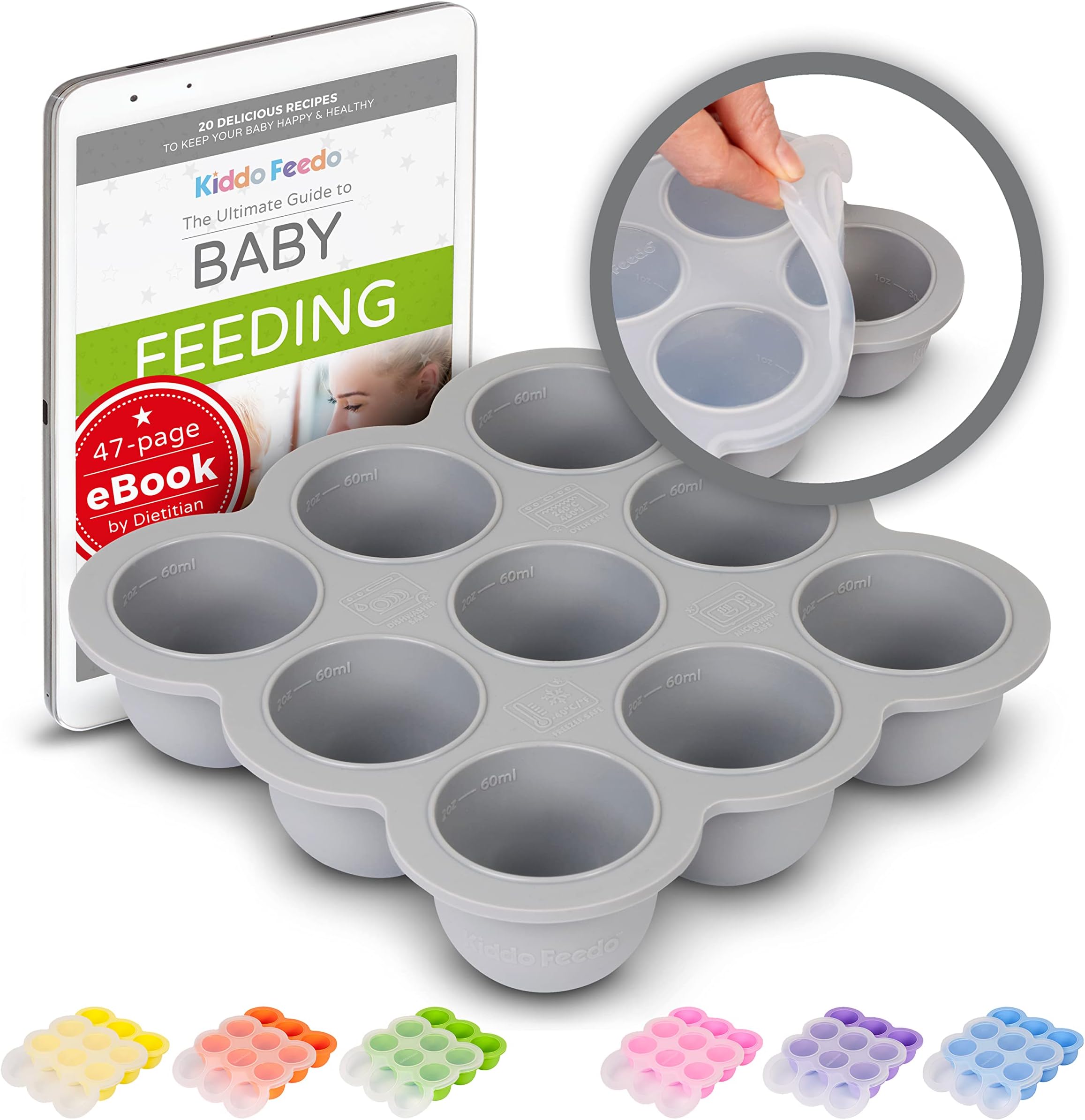 Amazon.com: DF DUALFERV 2 Pack Baby Food Freezer Tray,7 Portions ...