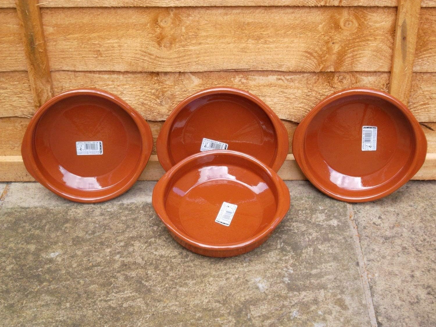 Set of 4 Spanish Terracotta Tapas Dishes / Cazuelas - 20cm diameter ...