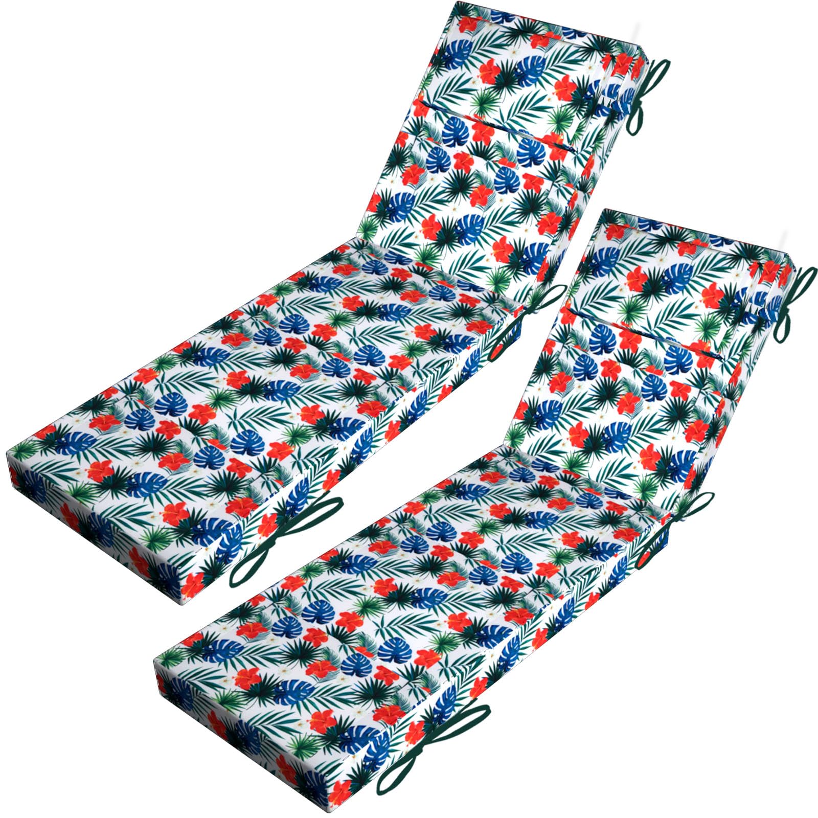 Amazon.com: PZDJUMO 2 Pcs Chaise Lounge Cushions Outdoor, Waterproof ...