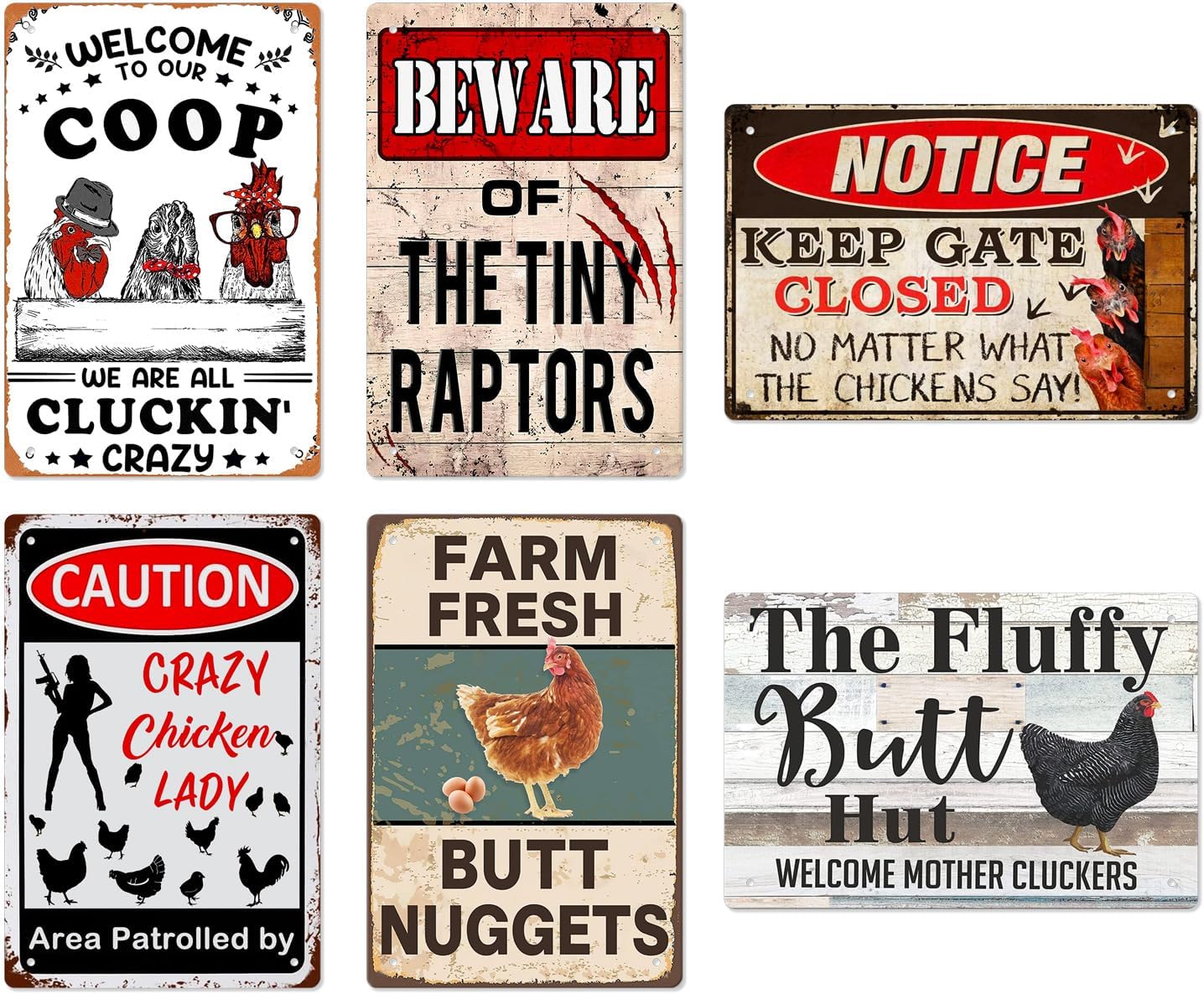 Amazon.com : Metal Signs Funny Chicken Coop Decor, Farm Sign for Home ...