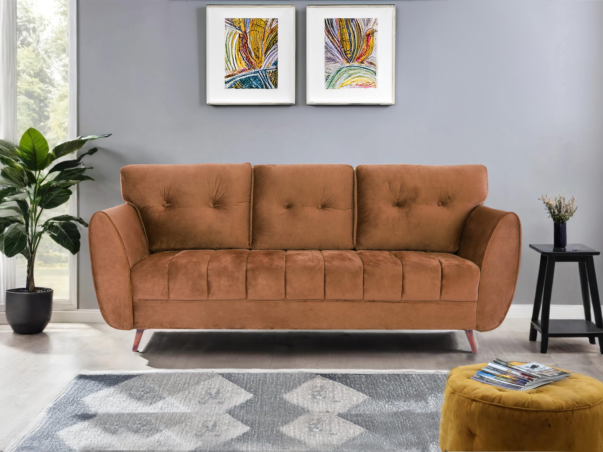 Peachtree Eden 3 Seater Rectangular Shape Sofa for Guest Living Room ...