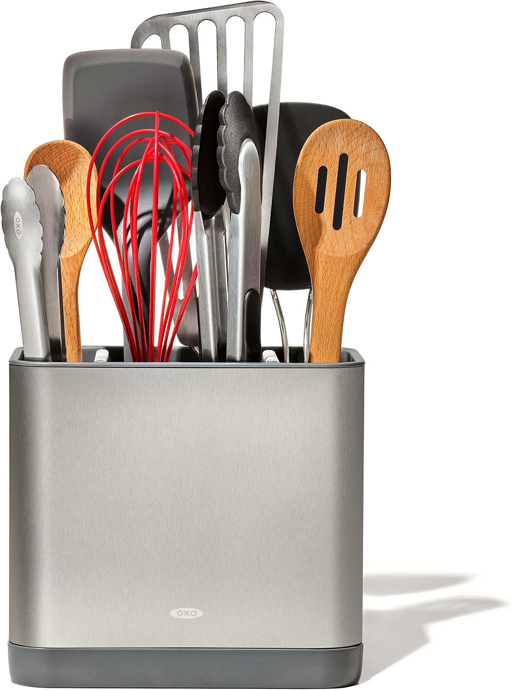 Amazon.com: WSKC 2PC Stainless Steel Kitchen Utensil Holder Caddy ...