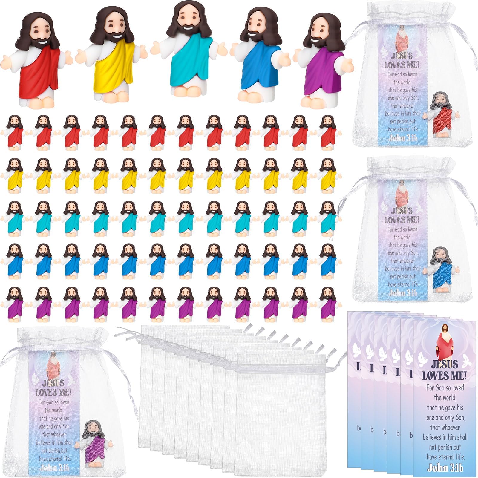 Amazon.com: Wesiti 75 Sets Little Virgin Mary Figurines Miniature ...
