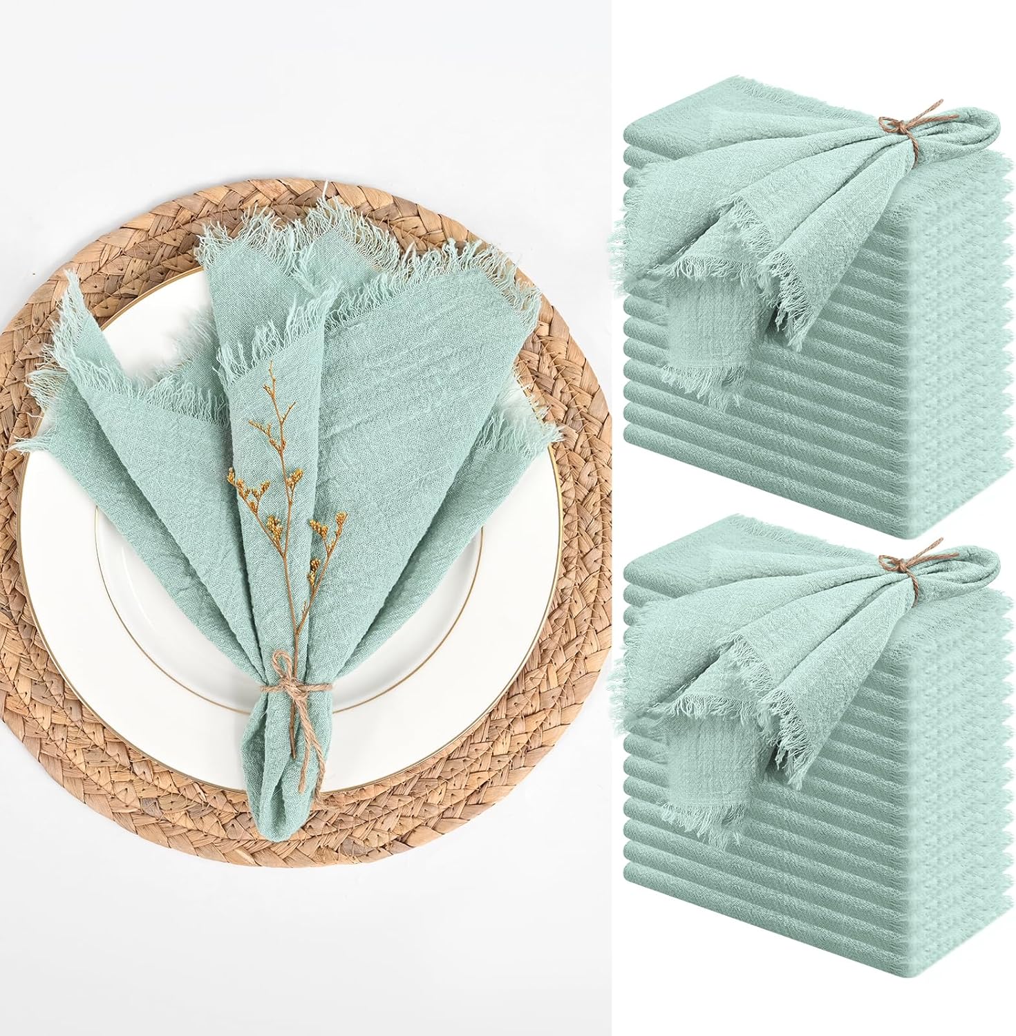 Amazon.com: 30 Packs Cotton Linen Napkins,Handmade Cloth Napkins Bulk ...