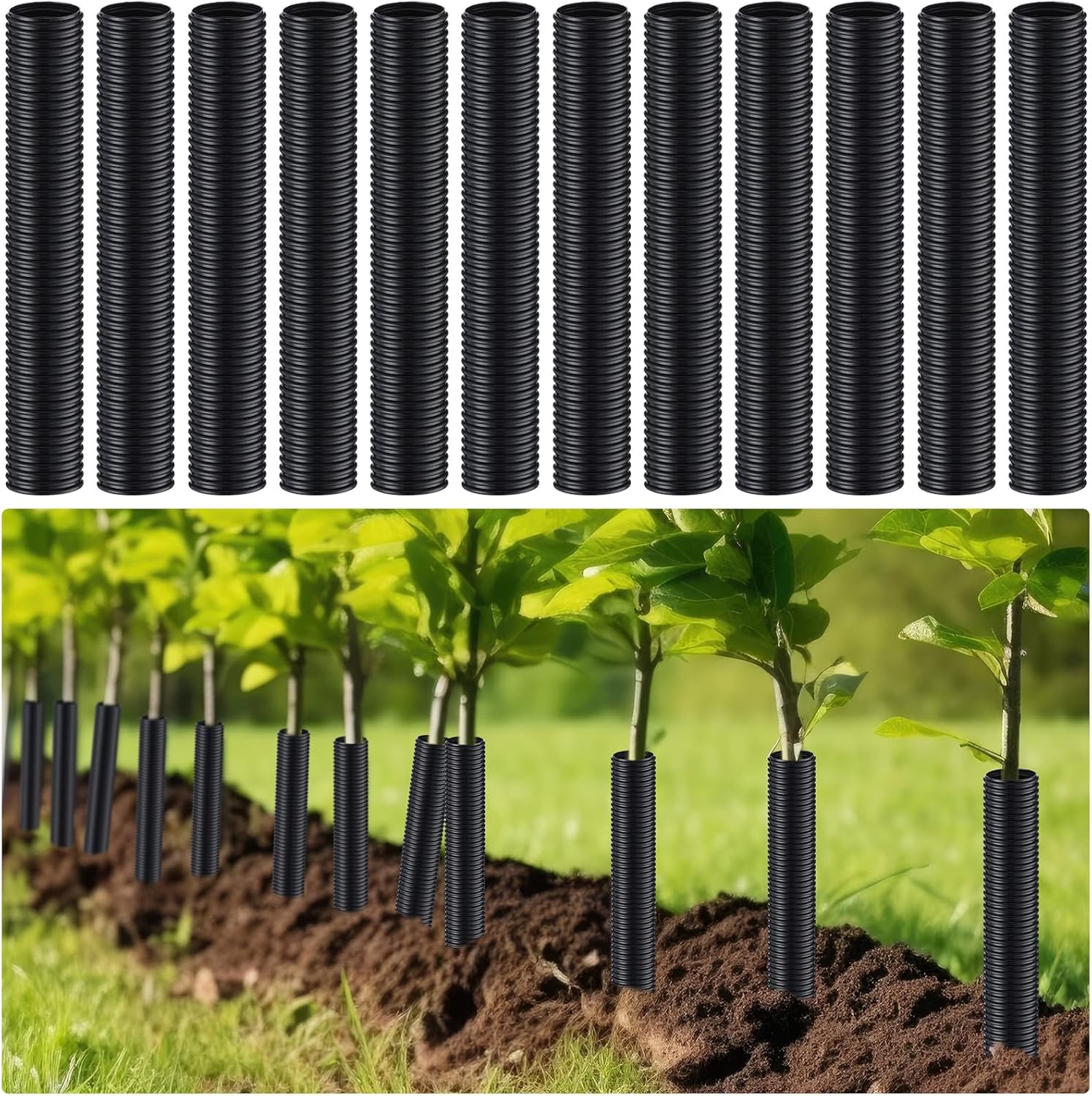 Amazon.com : Nuenen 12 Pcs Corrugated Tree Guards, Long 15.75 Inch ...