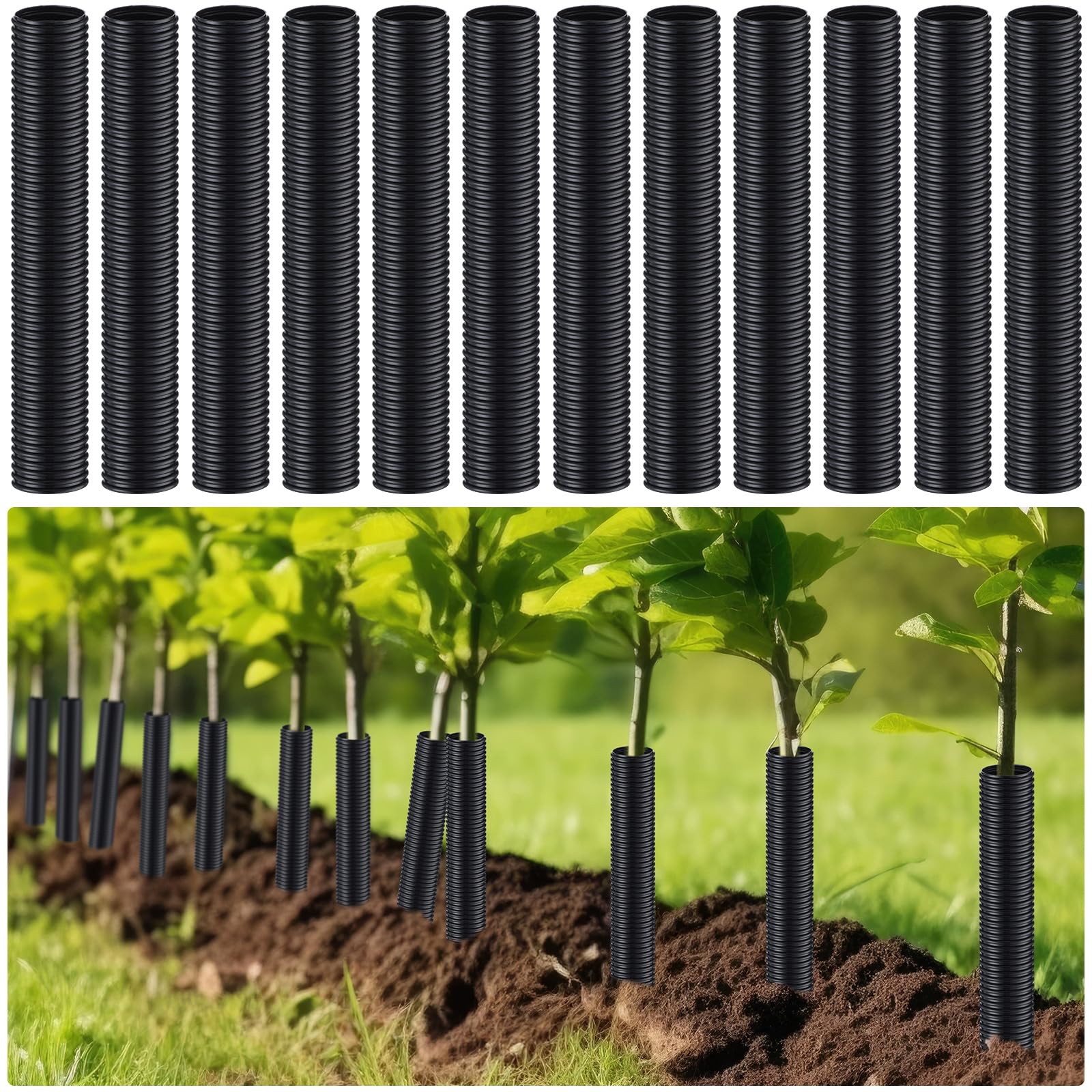 Amazon.com : Nuenen 12 Pcs Corrugated Tree Guards, Long 15.75 Inch ...