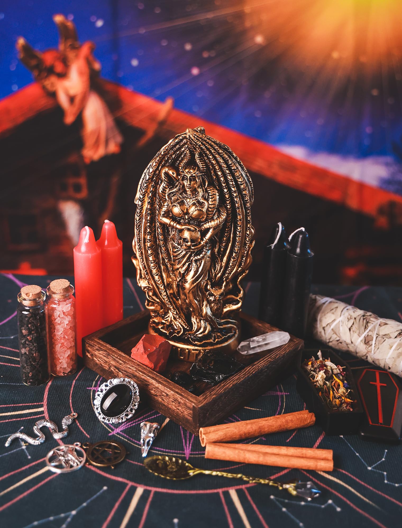 Amazon.com: Nosadi Lilith Resin Statue, Lilith Altar Set,7.87 Inch ...