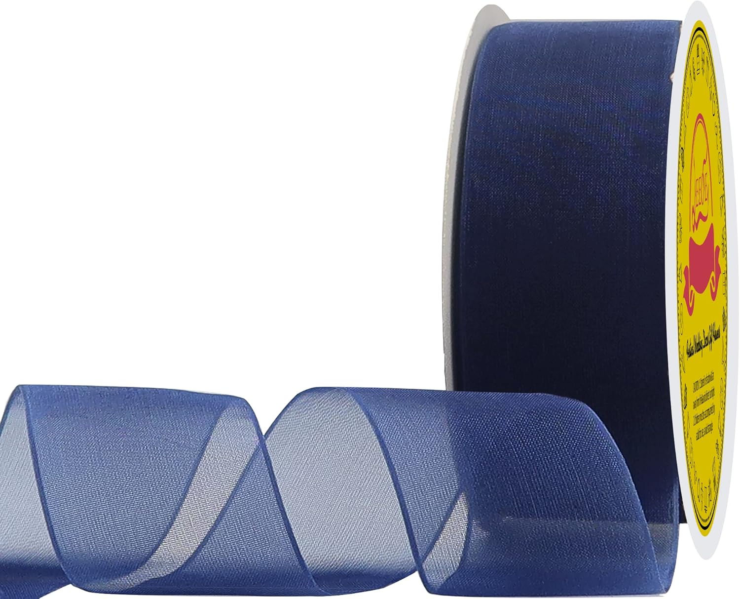 Amazon.com: LEEQE Navy Blue Organza Ribbon 1-1/4 inch x 50Yd Sheer ...