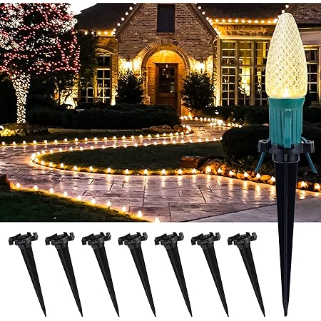 Amazon.com: 100-Pack Plastic Light Stakes, 4.5 Inch Christmas Yard ...