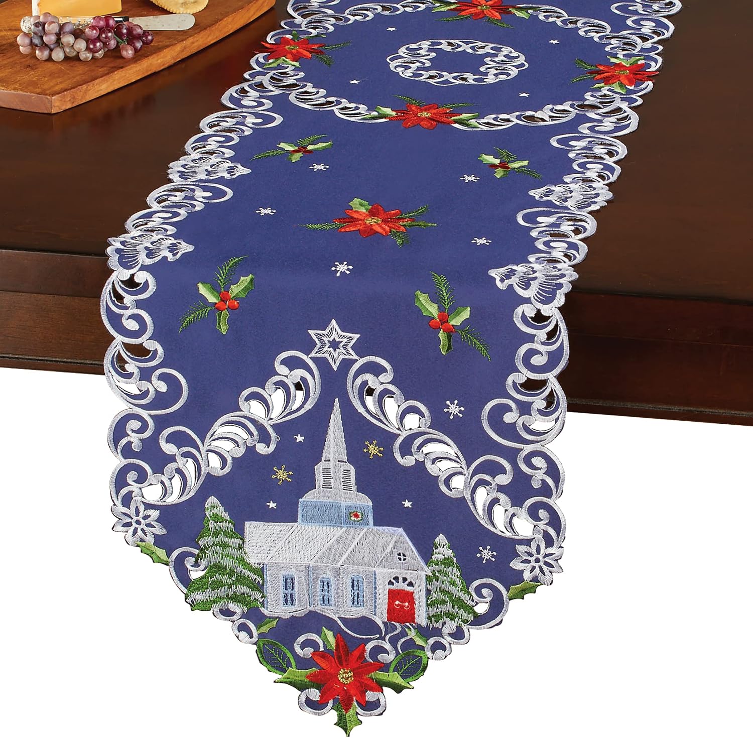 Amazon.com: Collections Etc Embroidered Holiday Church Scrolling ...