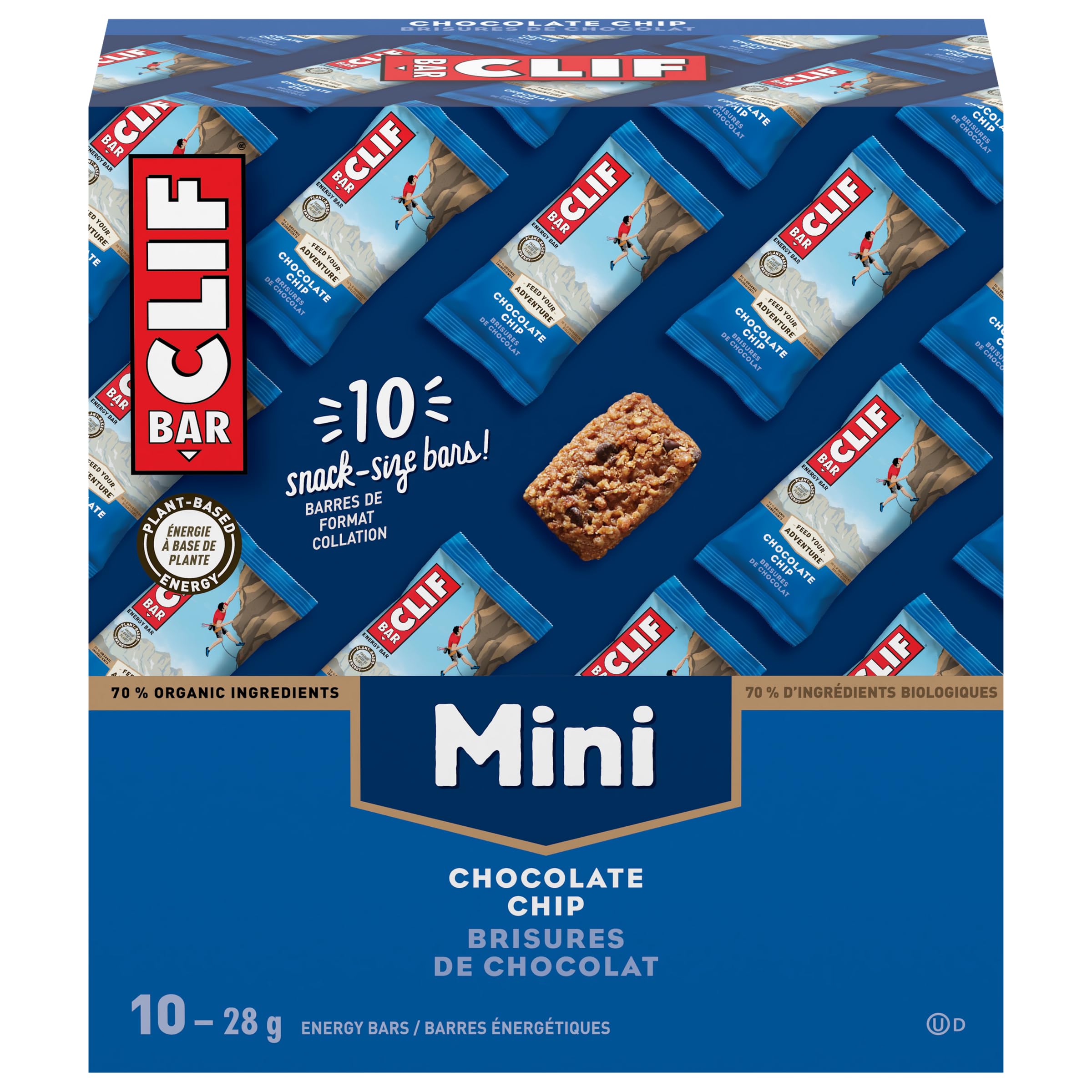 CLIF BAR, Minis Chocolate Chip Energy Bar, 70% Organic Ingredients, No ...