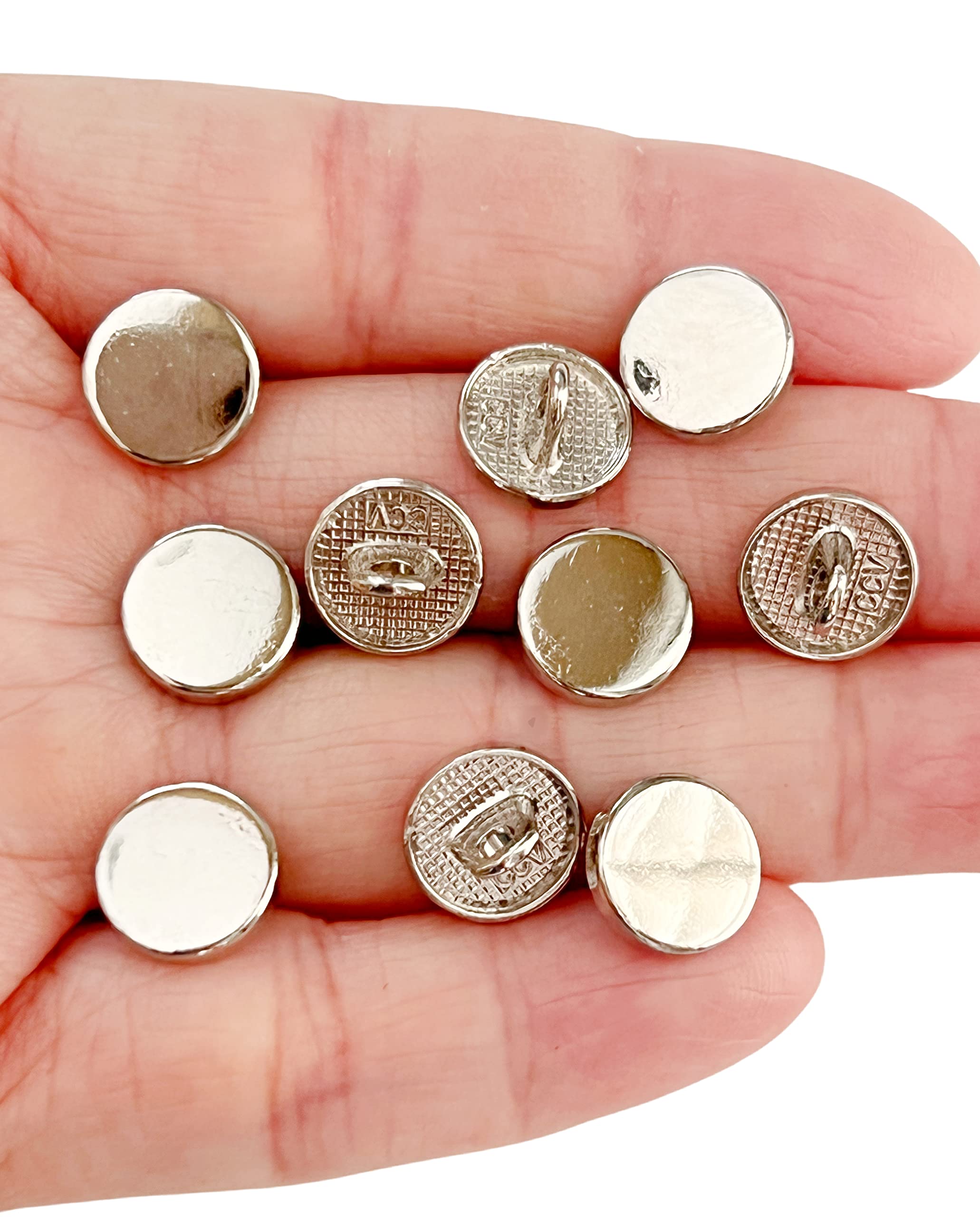 Amazon.com: PEPPERLONELY 10PC 10mm Simple Metal Round Buttons with ...