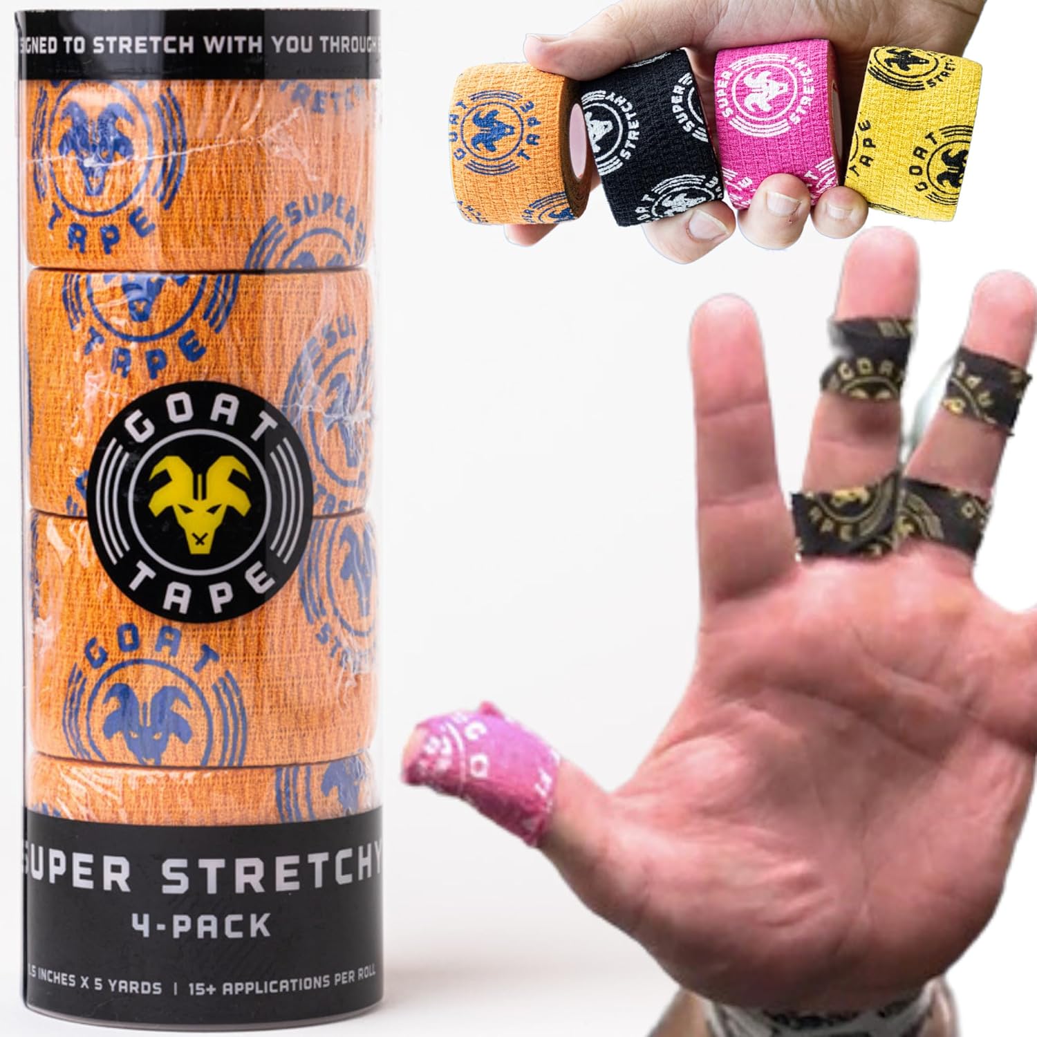 Amazon.com: Goat Tape Super Stretchy Thumb Tape - Weightlifting Hook ...