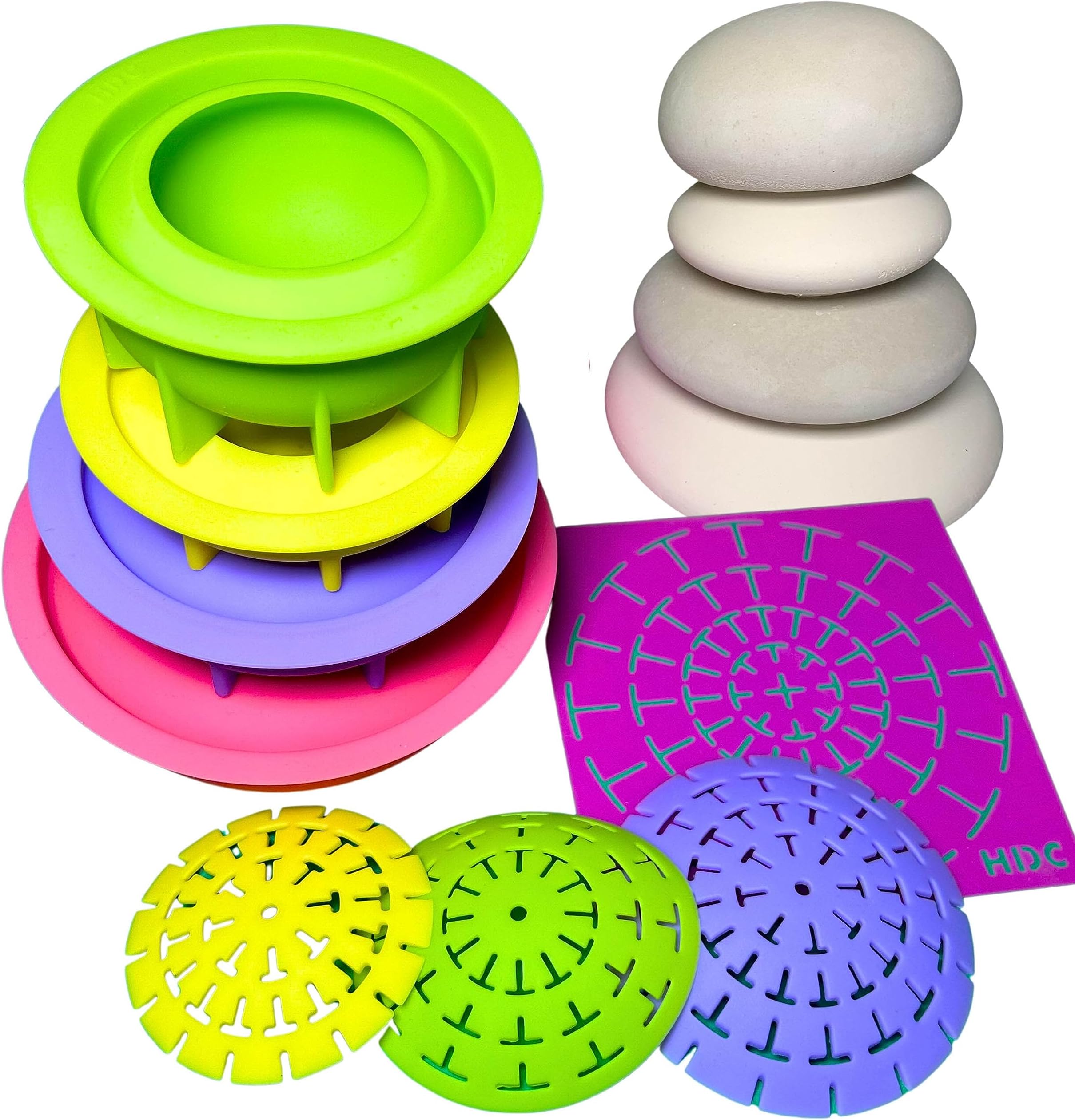 Amazon.com: 2 Mandala Dot Painting Rock Stone Pebble Molds Oval and ...