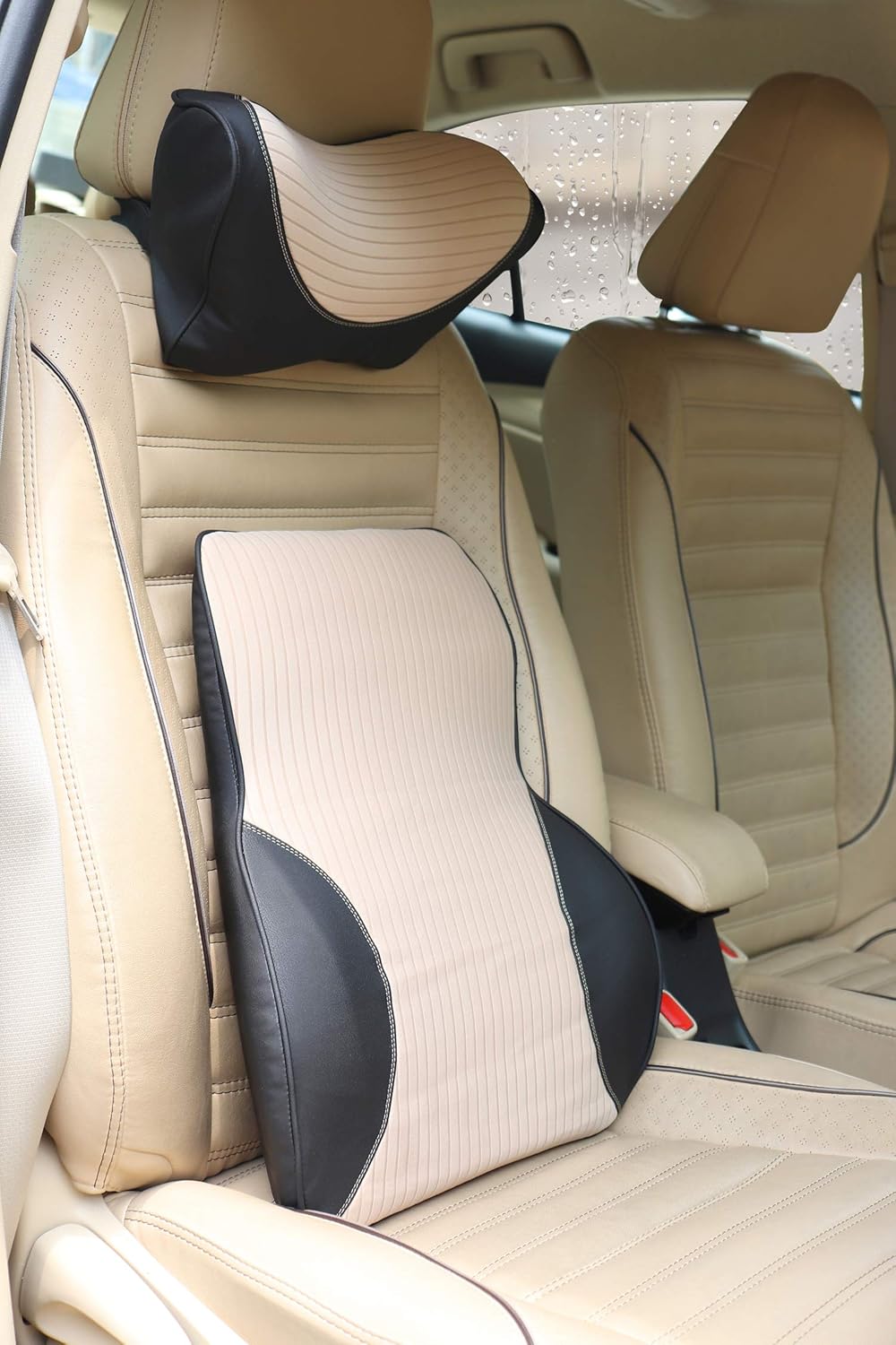 Oshotto Leatherite Finish Lumbar Support for Office Chair Memory Foam ...