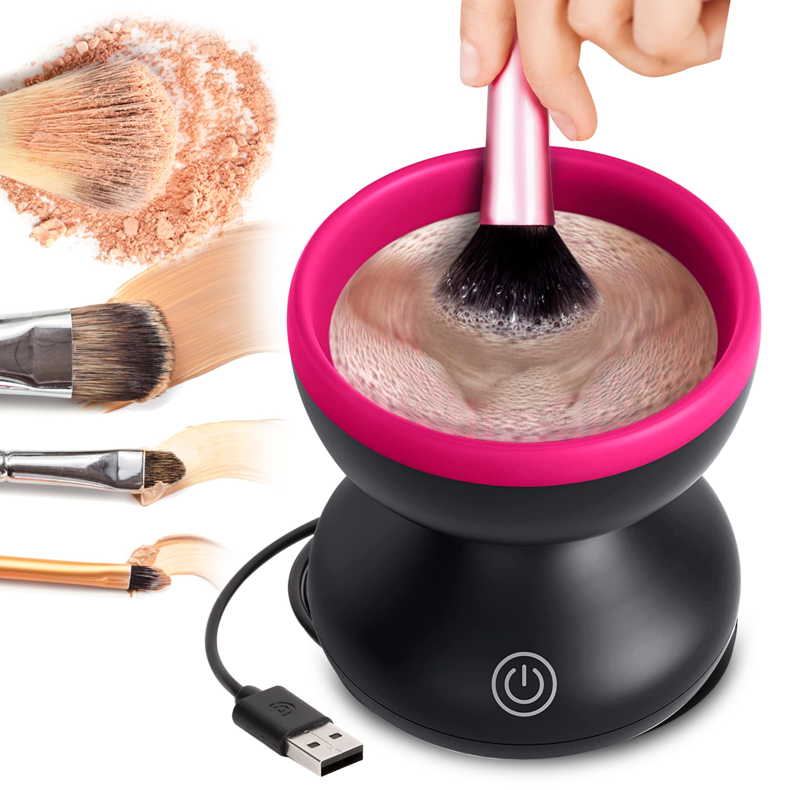 Amazon.com: Electric Makeup Brush Cleaner Machine - Automatic Makeup ...