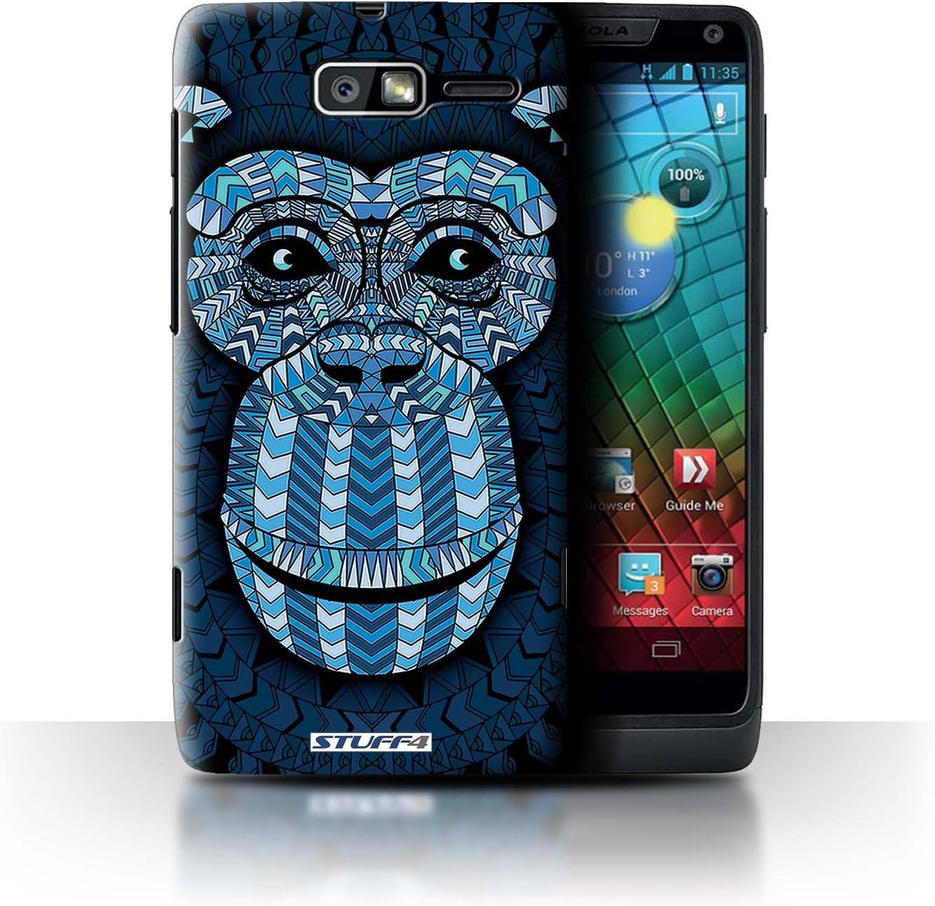 Kobalt scimmia-Blu stampato Custodia Cover per Motorola RAZR i/XT890 ...