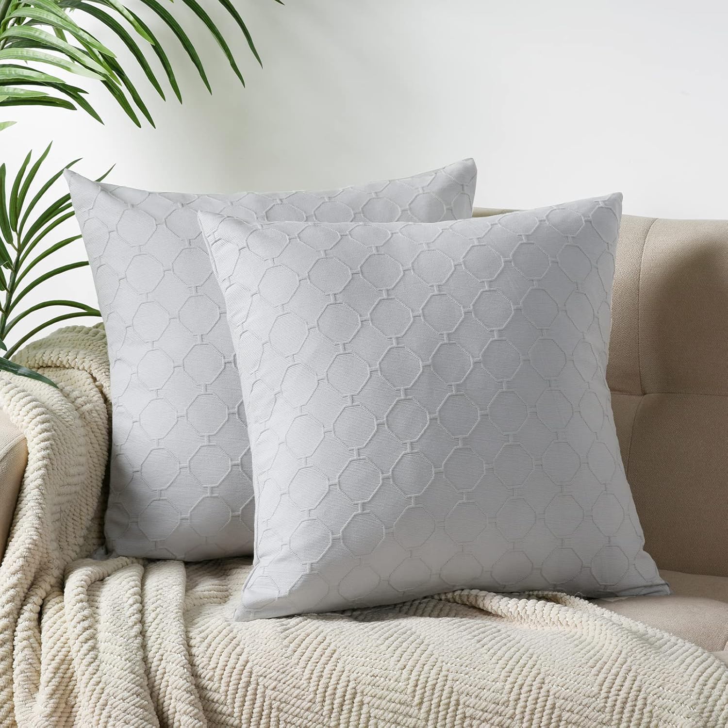 Amazon.com: PHF Matelasse Textured Euro Pillow Shams 26x26, No Insert ...