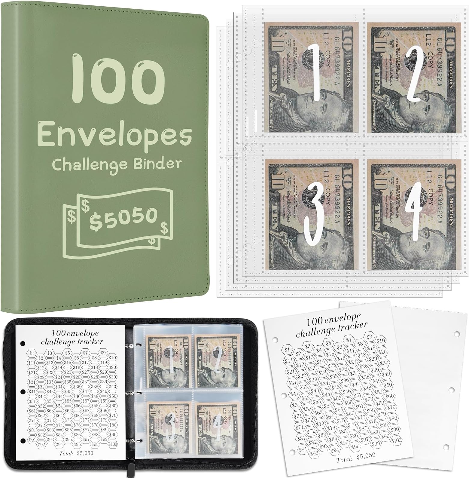 Amazon.com : Winsing 100 Envelopes Money Saving Challenge - Budget ...